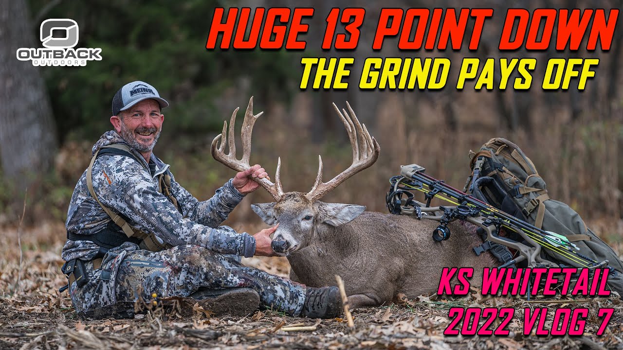 HUGE 13 POINT BUCK IS DOWN - THE GRIND PAYS OFF - KS WHITETAIL 2022 ...