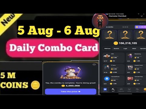 6 August daily combo |hamster kombat daily combo | 5 aug & 6 aug daily ...