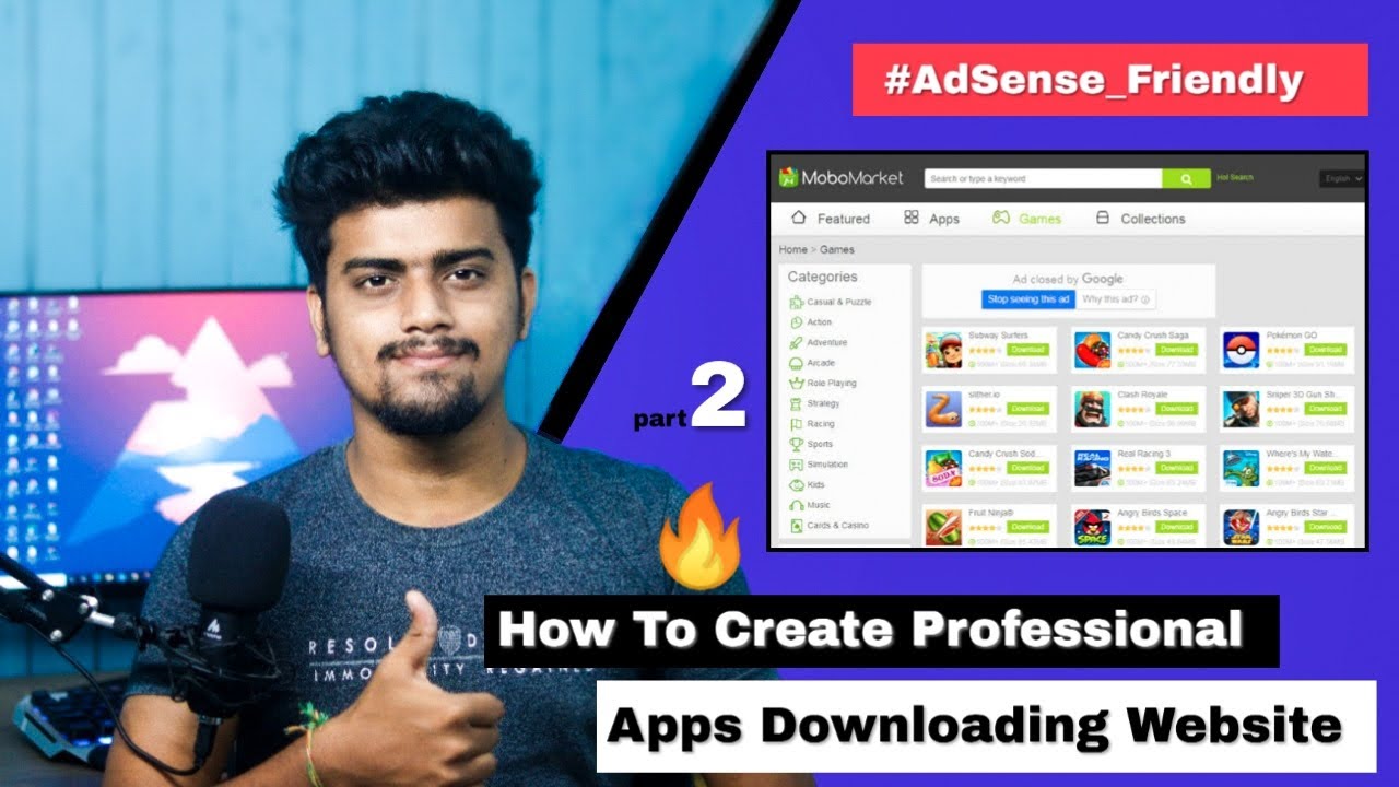 How To Create Professional App Downloading Website | APK Download ...