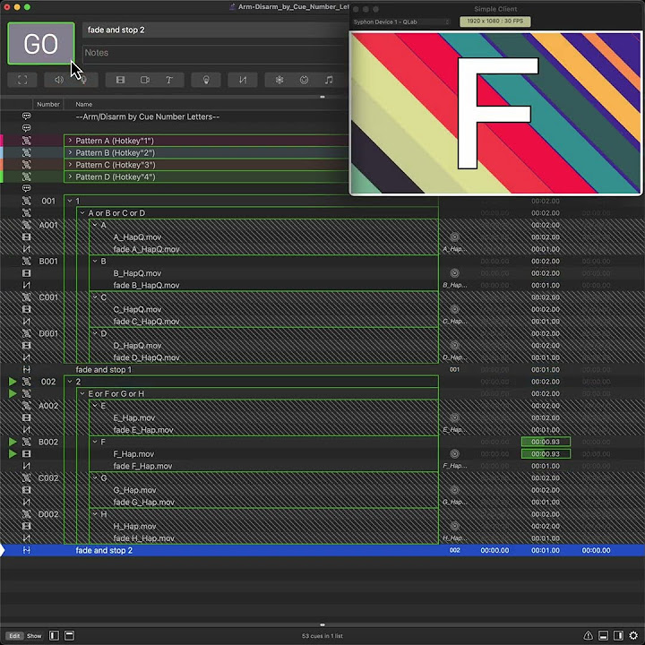 [QLab Experiments] Arm/Disarm by Cue Number Letters - YouTube