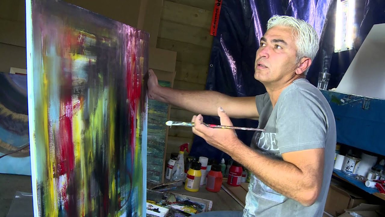 Art TV , Making abstract painting on Dutch TV - YouTube