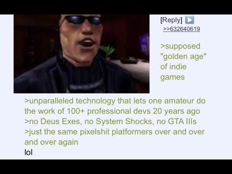Green anon text treating most indie games - YouTube