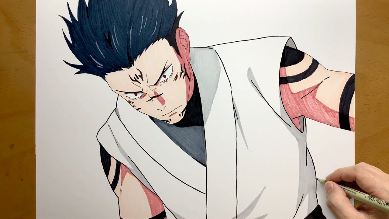 How to draw Megumi Sukuna from Jujutsu Kaisen | step by step | draw ...