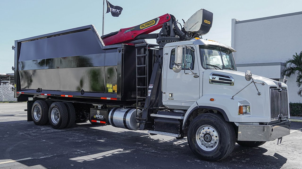 Western Star 4700 Palfinger Dump Body Grapple Truck - YouTube