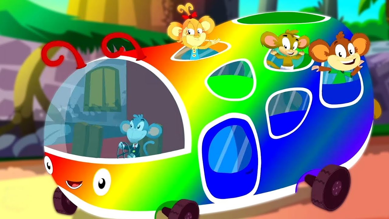 Rainbow Wheels On The Bus + More Preschool Videos for Children - YouTube