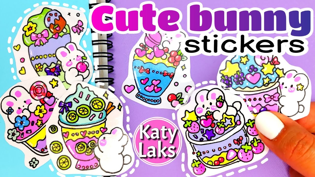 🐰💖Cute Bunny STICKERS /How to Make Stickers /Kawaii Stickers - YouTube