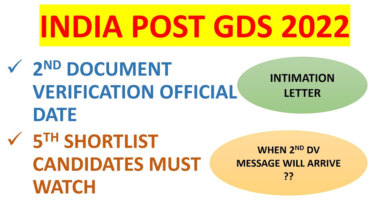 OFFICIAL DATE FOR 2nd DOCUMENT VERIFICATION | INTIMATION LETTER FOR 5th ...