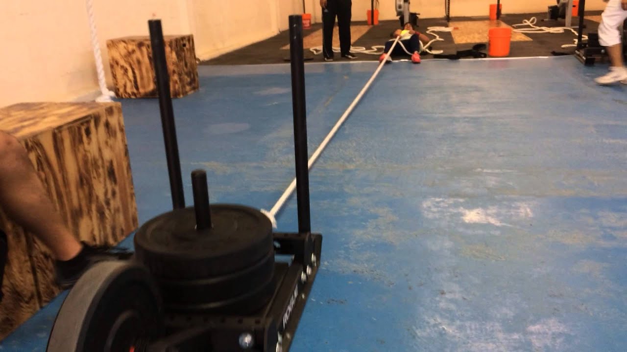 Throwdown saturday WOD 3 - Sled chipper - YouTube