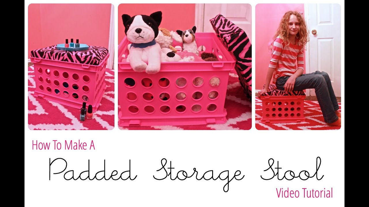 DIY Padded Storage Stool - YouTube