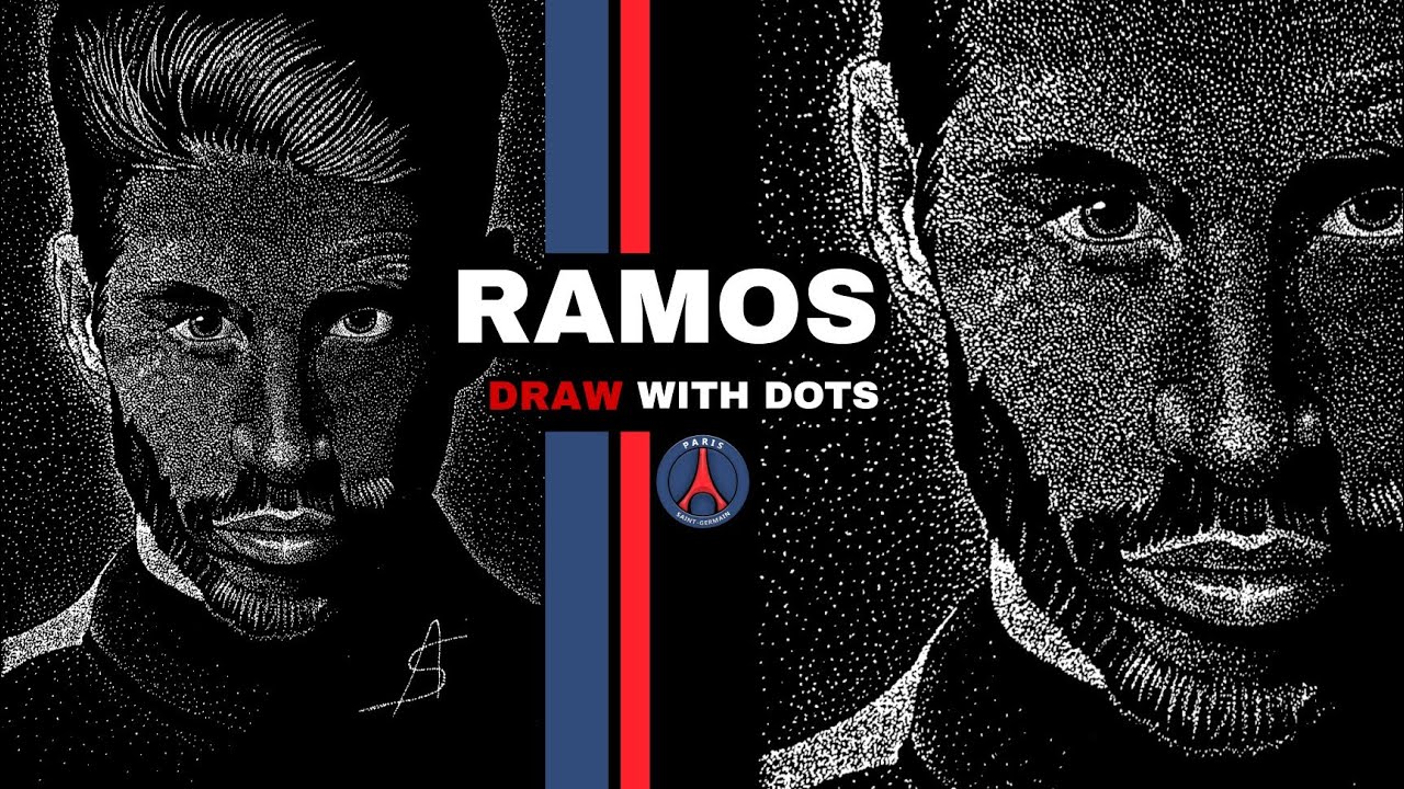 DRAWING " SERGIO RAMOS " from PARIS SAINT-GERMAIN football club USING ...