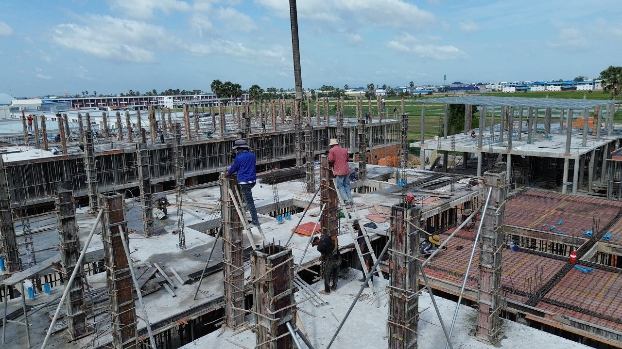 Construction Skills - Step By Step Build Cylindrical Concrete Columns ...