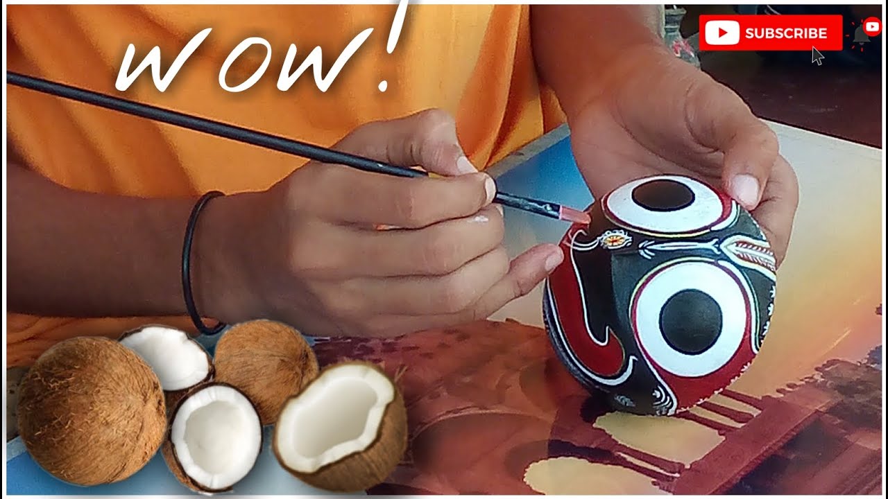 DIY # Coconut shell craft ideas/How to make paint with coconut shell ...