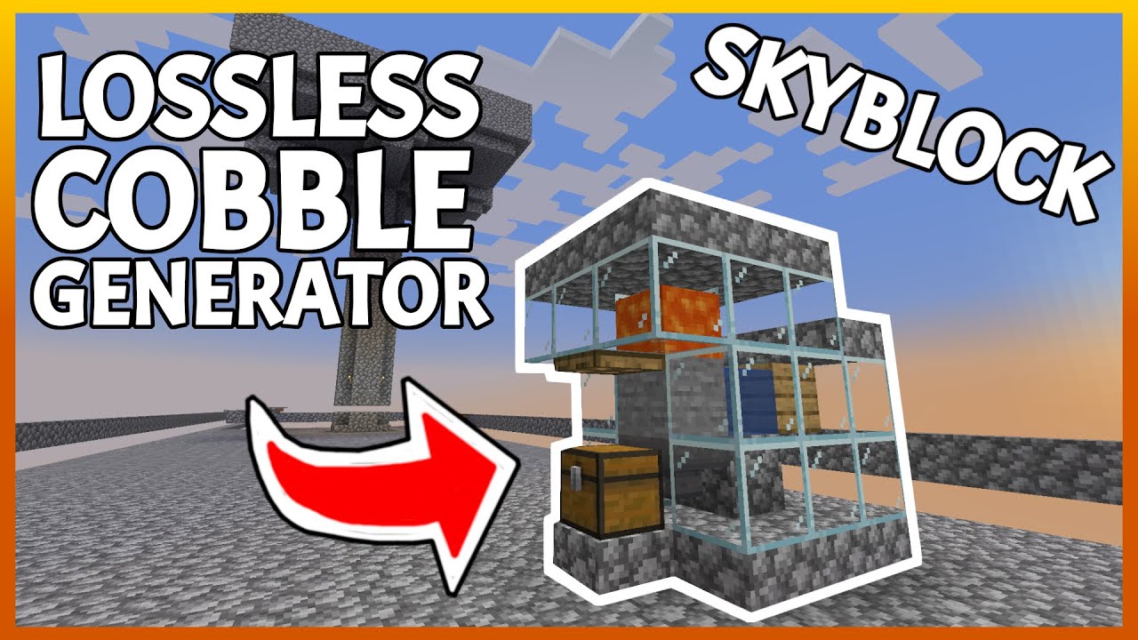 MID-EARLY GAME LOSSLESS COBBLE GENERATOR FOR MINECRAFT SKYBLOCK - YouTube