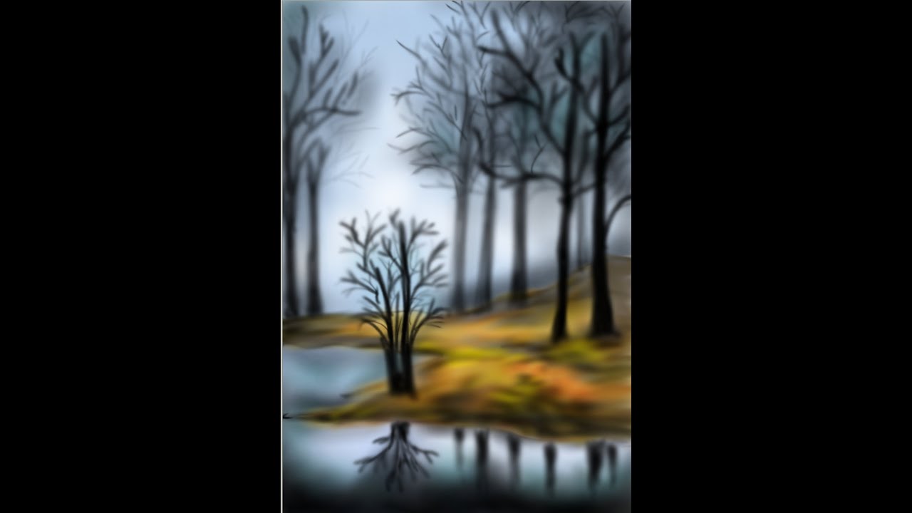 How to Draw a Misty Forest Landscape || Digital Art - ibispaintx ...