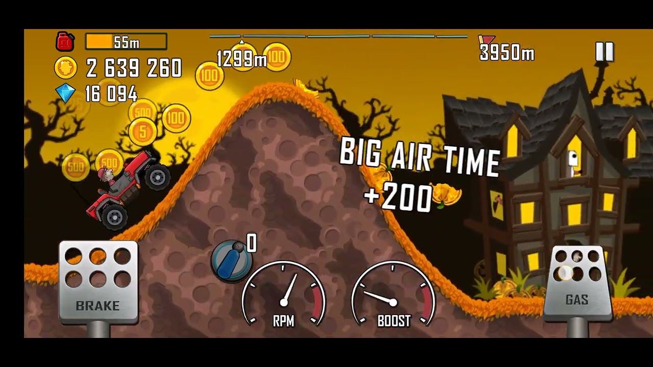 Hill climb racing - Haunted - Super hill climber - 2071m - YouTube