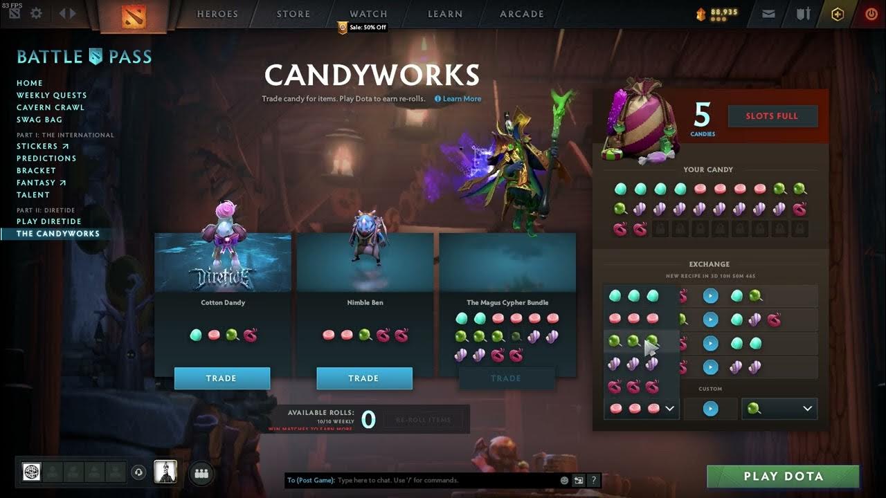 Dota 2 - Lucky Candyworks 10 Reroll for Arcana - YouTube