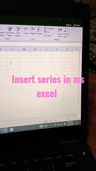 MS Excel insert series in Excel without drag option - YouTube