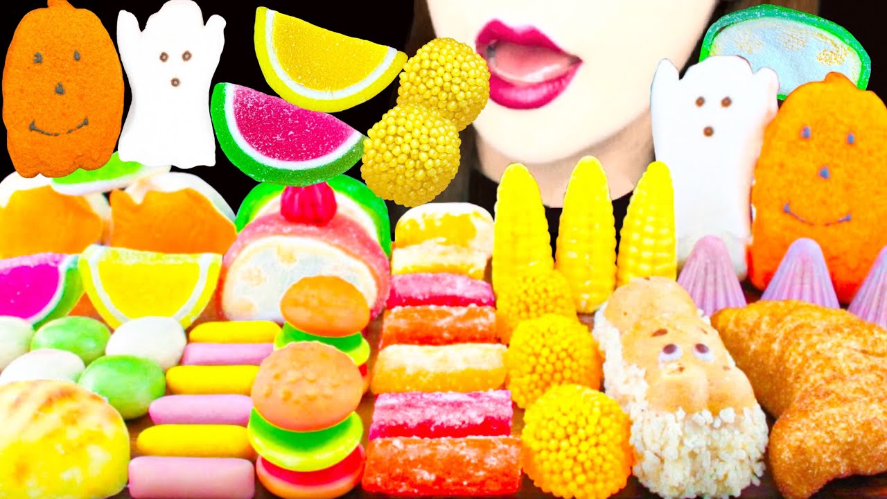 【ASMR】CUTE GUMMY & MARSHMALLOW 🧡 GUMMY SUSHI,HAPPY HIPPO,PEEPS MUKBANG ...