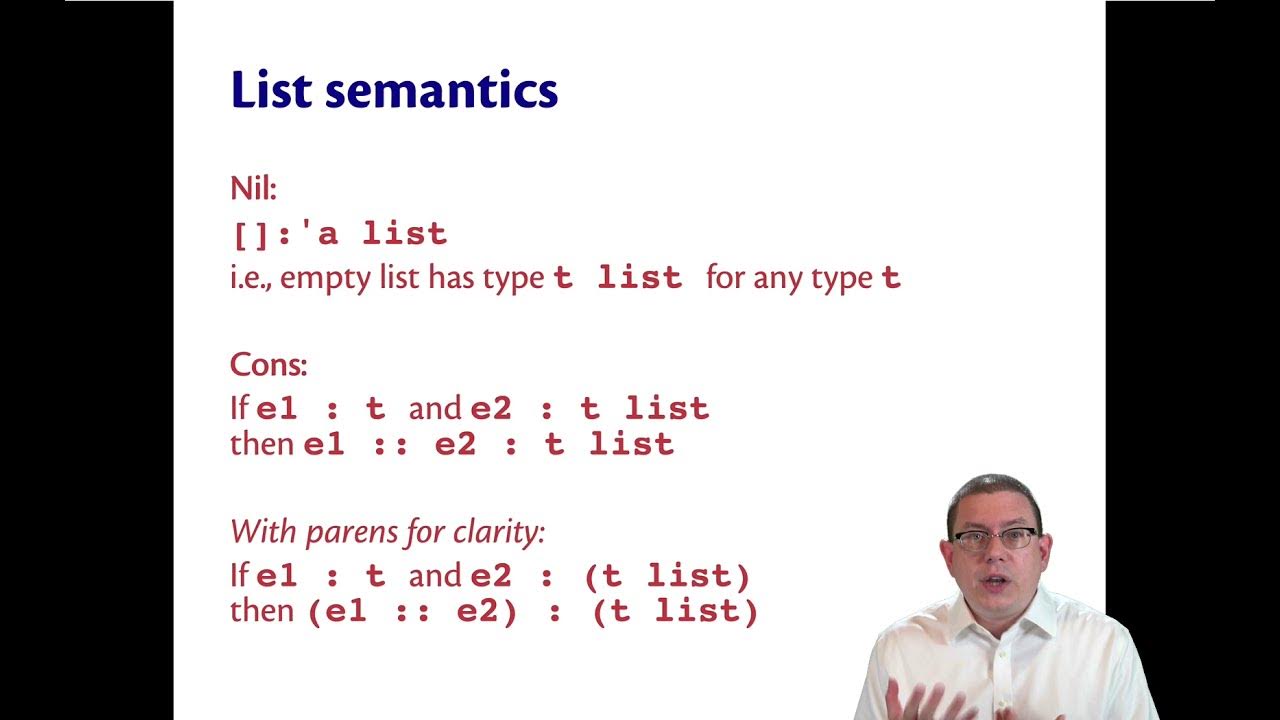 List Syntax and Semantics | OCaml Programming | Chapter 3 Video 2 - YouTube