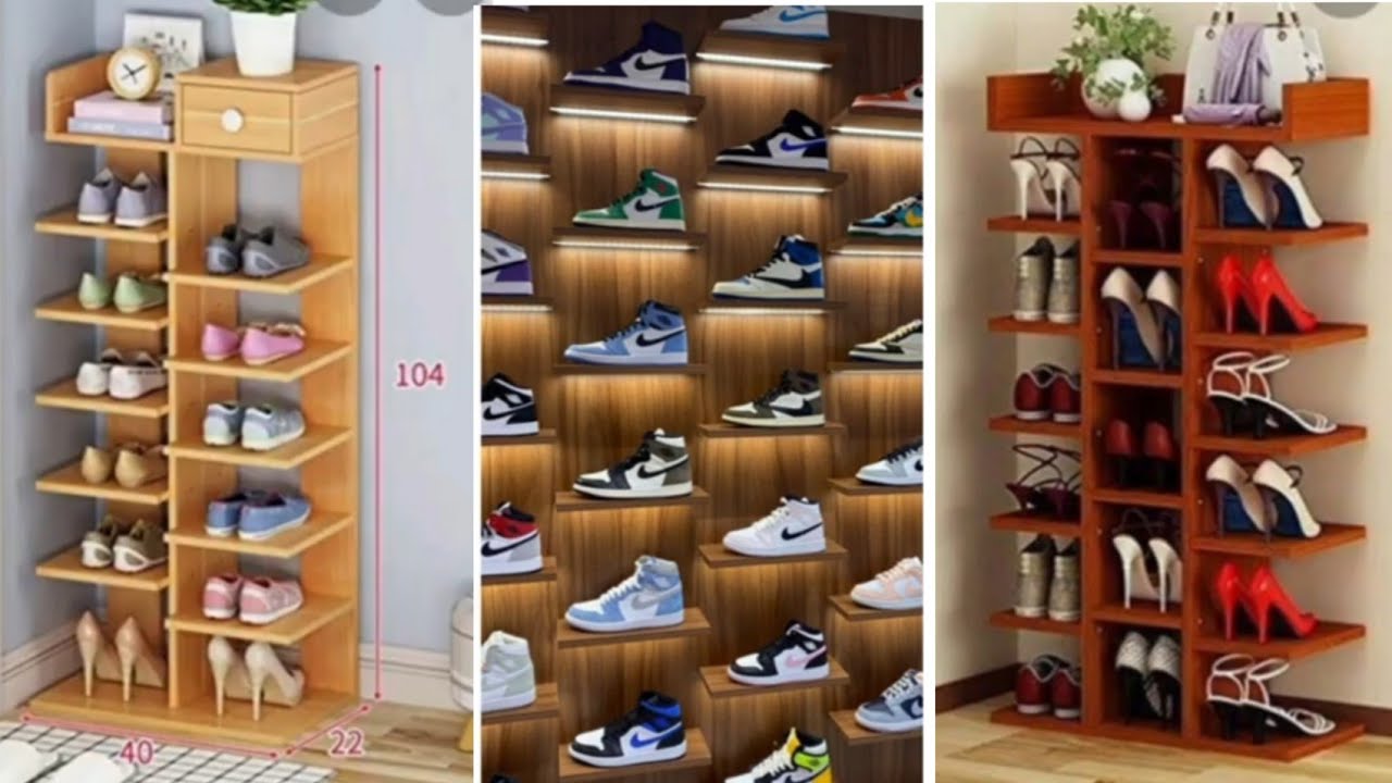 Simple Modern shoe rack design wood shoe rack design idea - YouTube