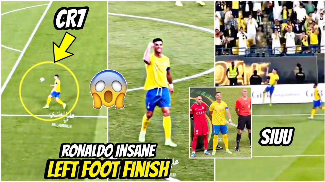 🤯Ronaldo Crazy Left Foot Finish From This Angle Vs Al Khaleej - YouTube