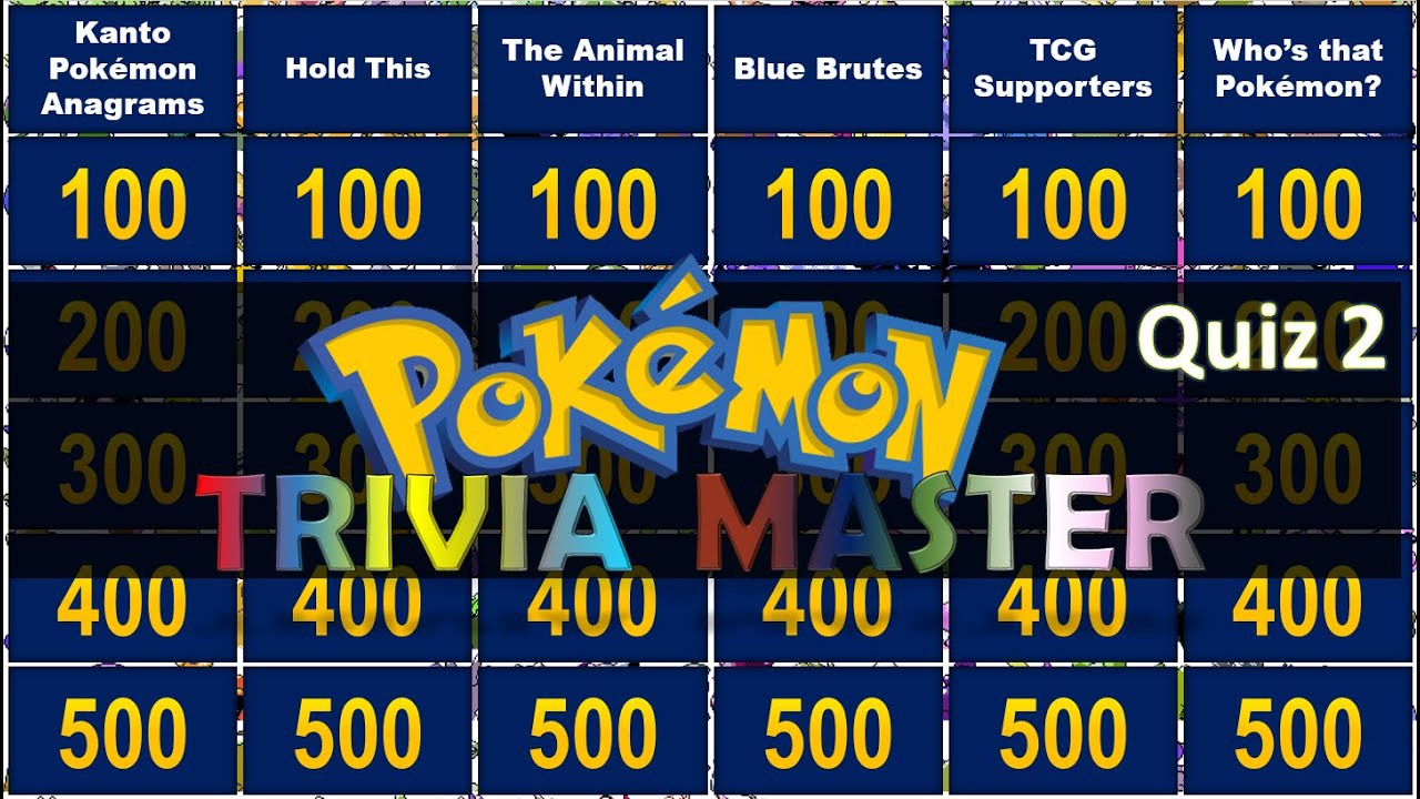 Pokémon Trivia Master Jeopardy style Quiz 2 - YouTube