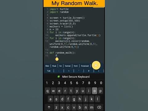 Random walk python turtle😊 || python coding status 😍😜 #shorts # ...