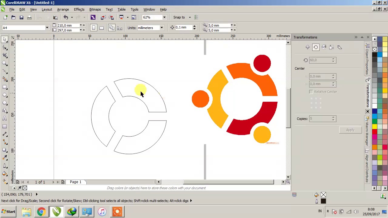 (CORELDRAW BASIC) LOGO UBUNTU - YouTube