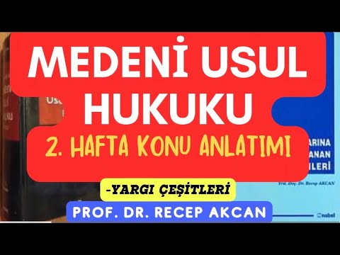 Medeni Usul Hukuku & 2. Ders Konu Anlatımı & Prof. Dr. Recep Akcan #medenihukuk #medeniusulhukuku