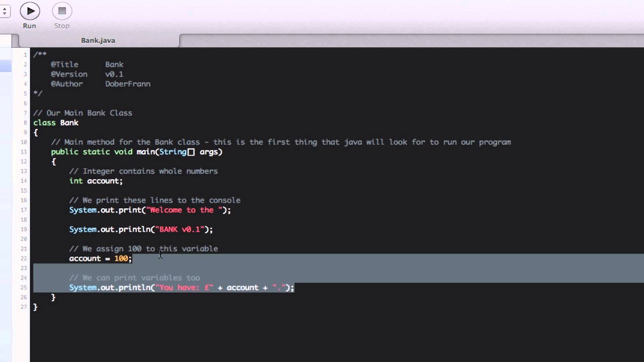 01 - Java Tutorial - Print Text on the Console - YouTube