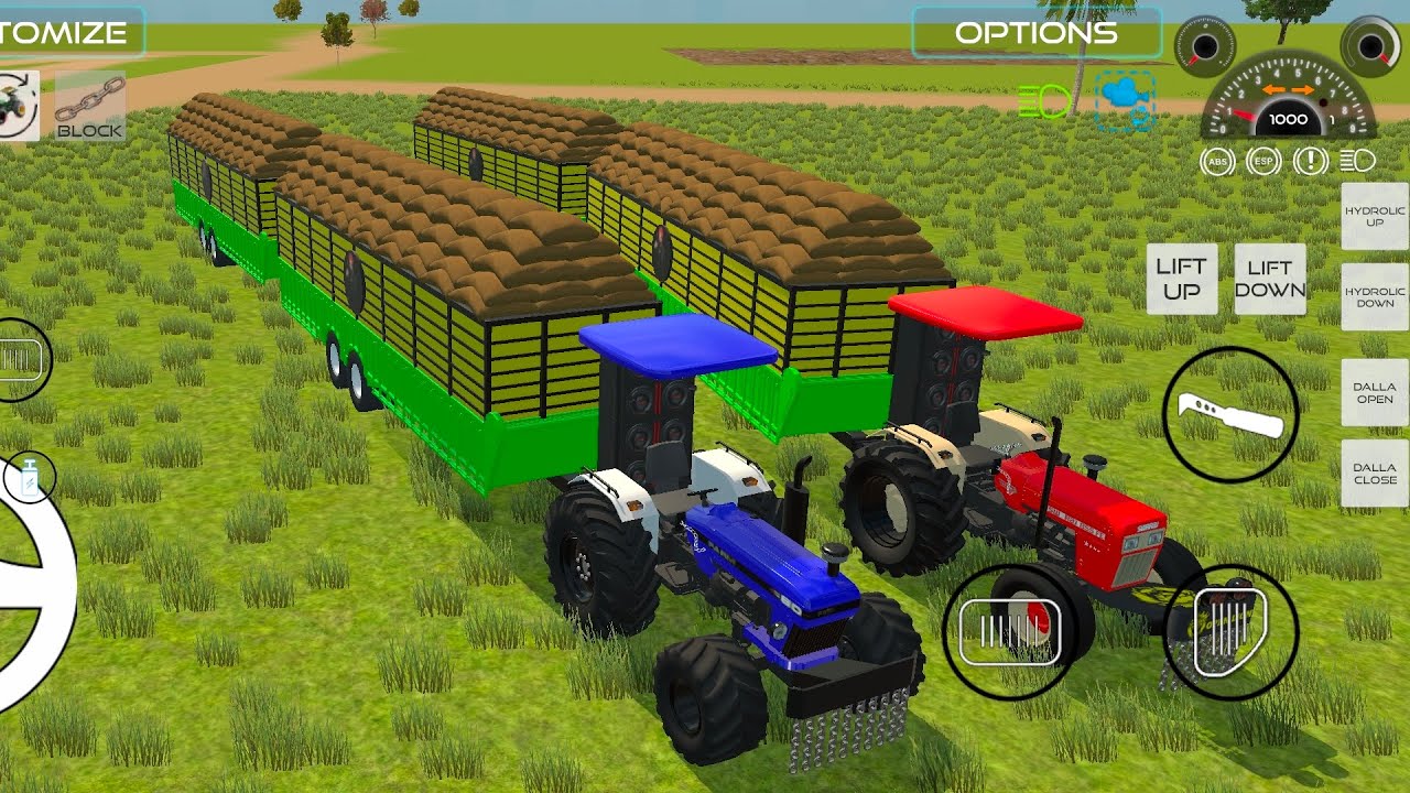 Farm 60 vs Swaraj 855 dova tractor mgr double big trali full loaded ...