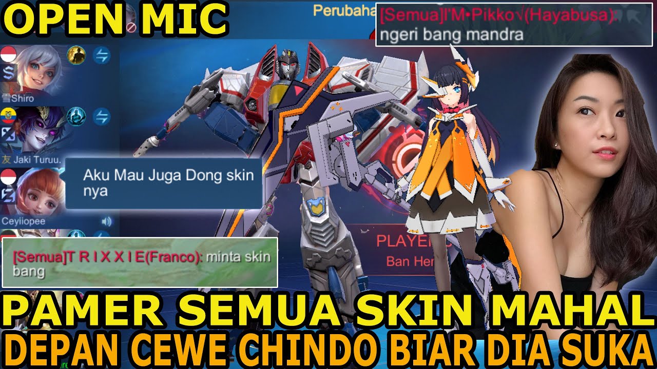 DENGAR REAKSI CEWEK CHINDO INI KETIKA MELIHAT SAYA PAMER SKIN MAHAL ...