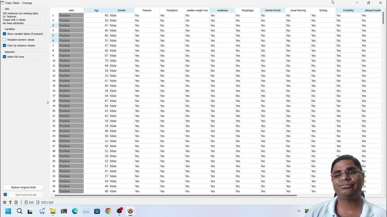 6 - Orange Data Mining Tutorial: Loading Diabetes Prediction Dataset ...