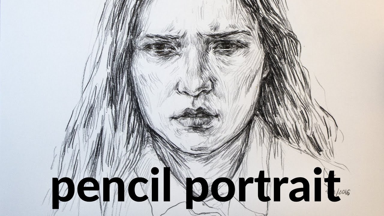pencil portrait - speed drawing by Daria Golab - YouTube