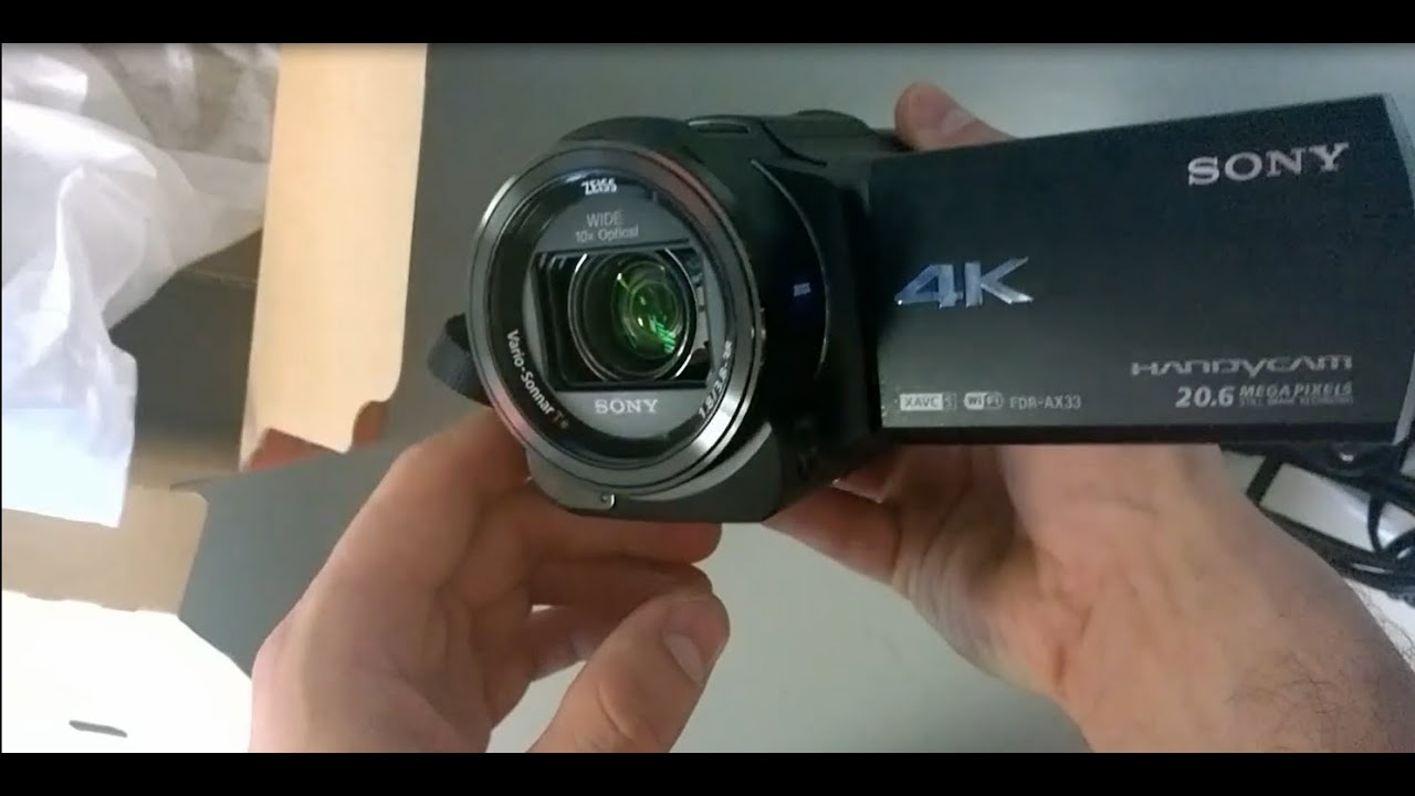 Unboxing Sony 4K UHD FDR AX33 handycam super stabilization preview ...