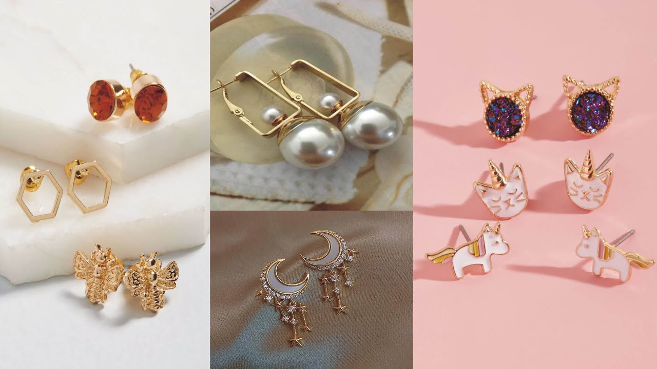 Girls Latest Ear Stud Design Ideas | 2021 Gold And Silver Ear Stud ...