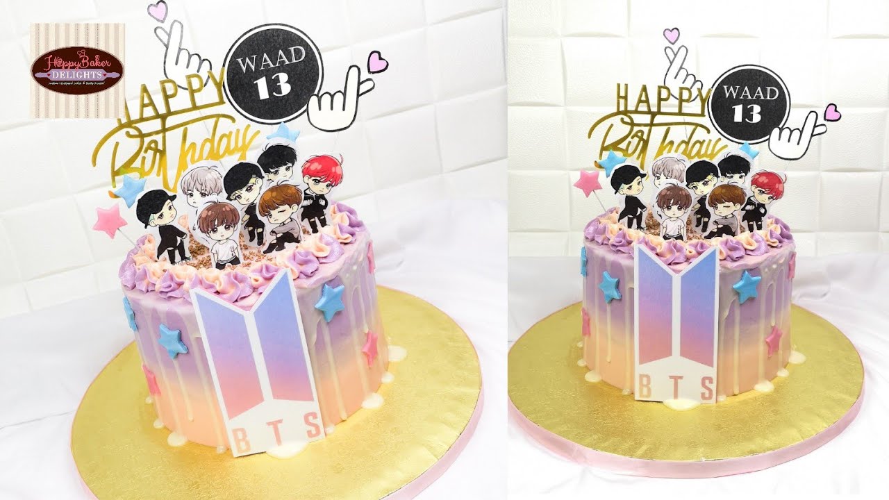 BTS Cake | Ombre Drip Cake | A Decorating Tutorial - YouTube