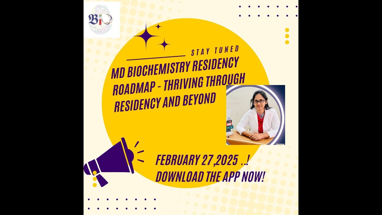 MD BIOCHEMISTRY RESIDENCY ROADMAP BY Dr.Nivedha JN - YouTube