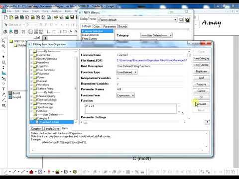 User Defined Fitting Functions in OriginLab - YouTube