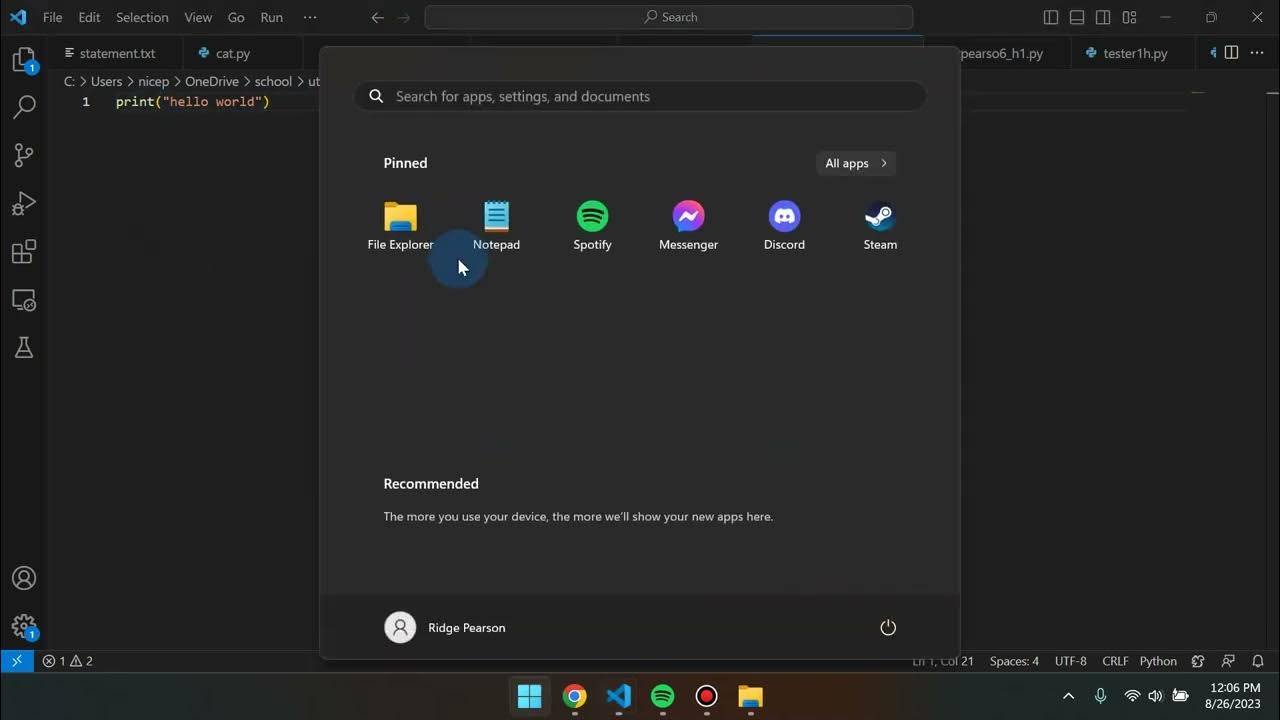 CS112 Lab 0 (Python and Text editor setup) - YouTube