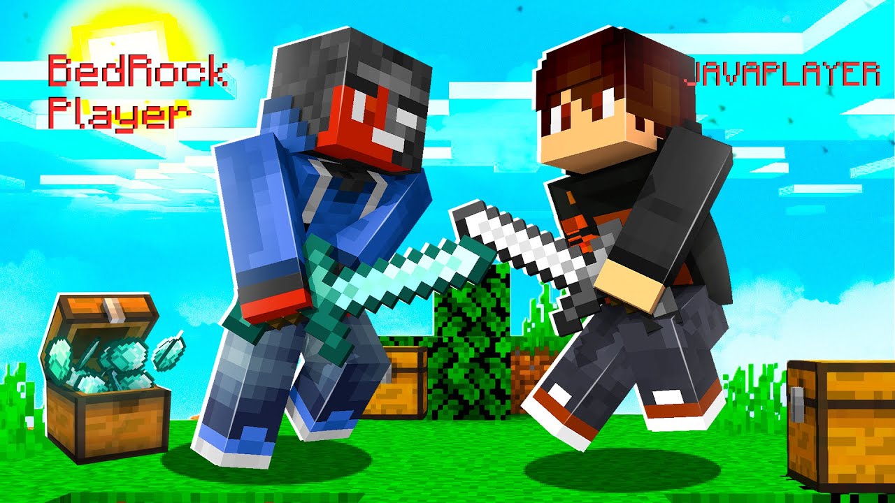 Java VS Bedrock Skywars! - YouTube