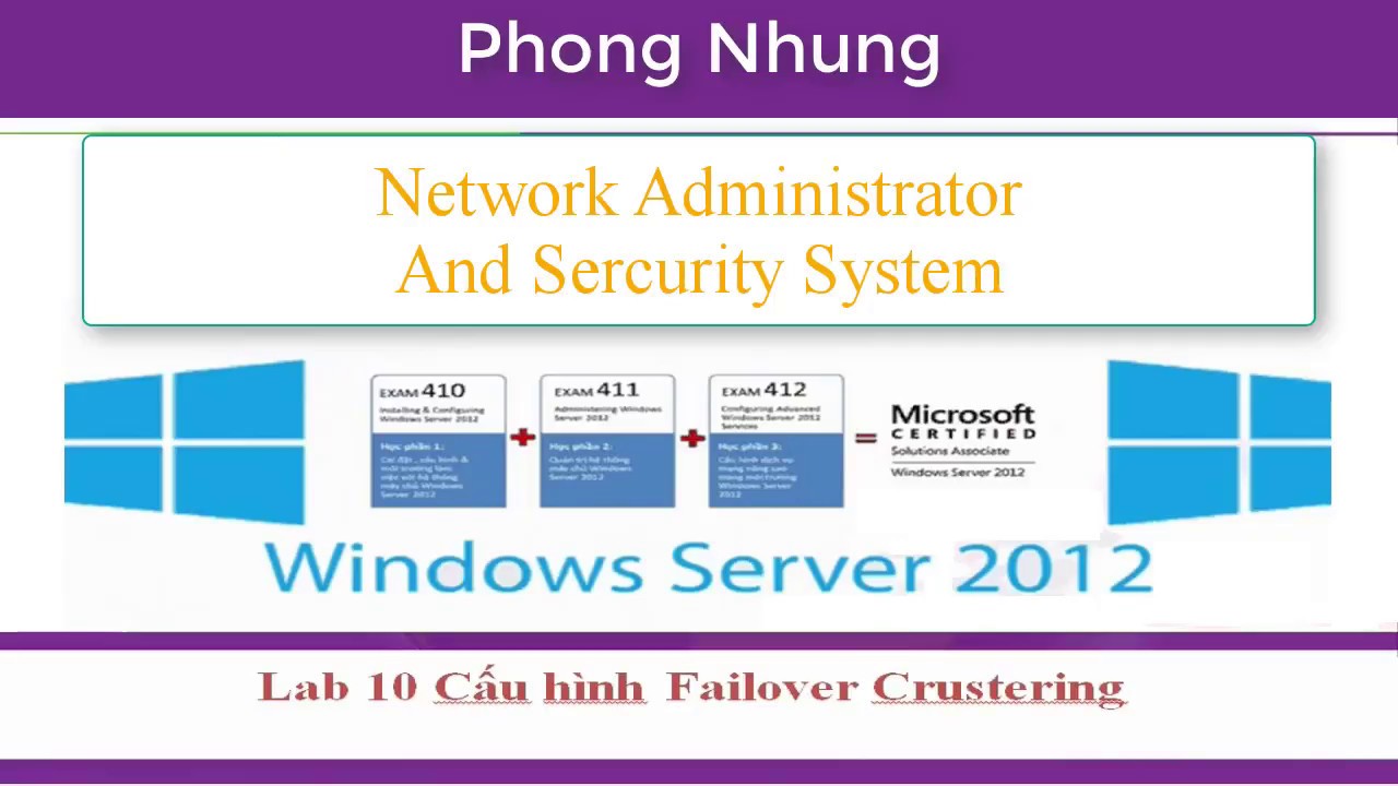 MCSA Windows Server 2012 | Lab 10 Implementing Failover Clustering - YouTube