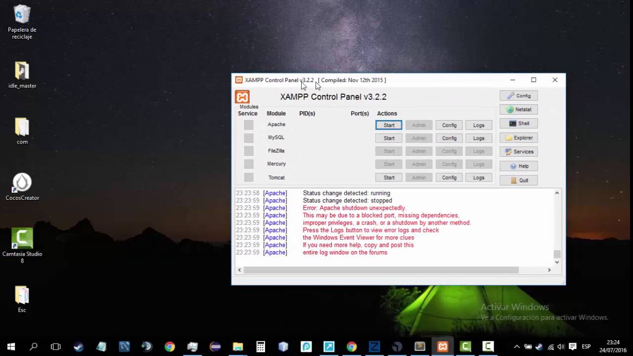 SOLUCIONADO ( Error al iniciar servidor APACHE ) Windows - YouTube