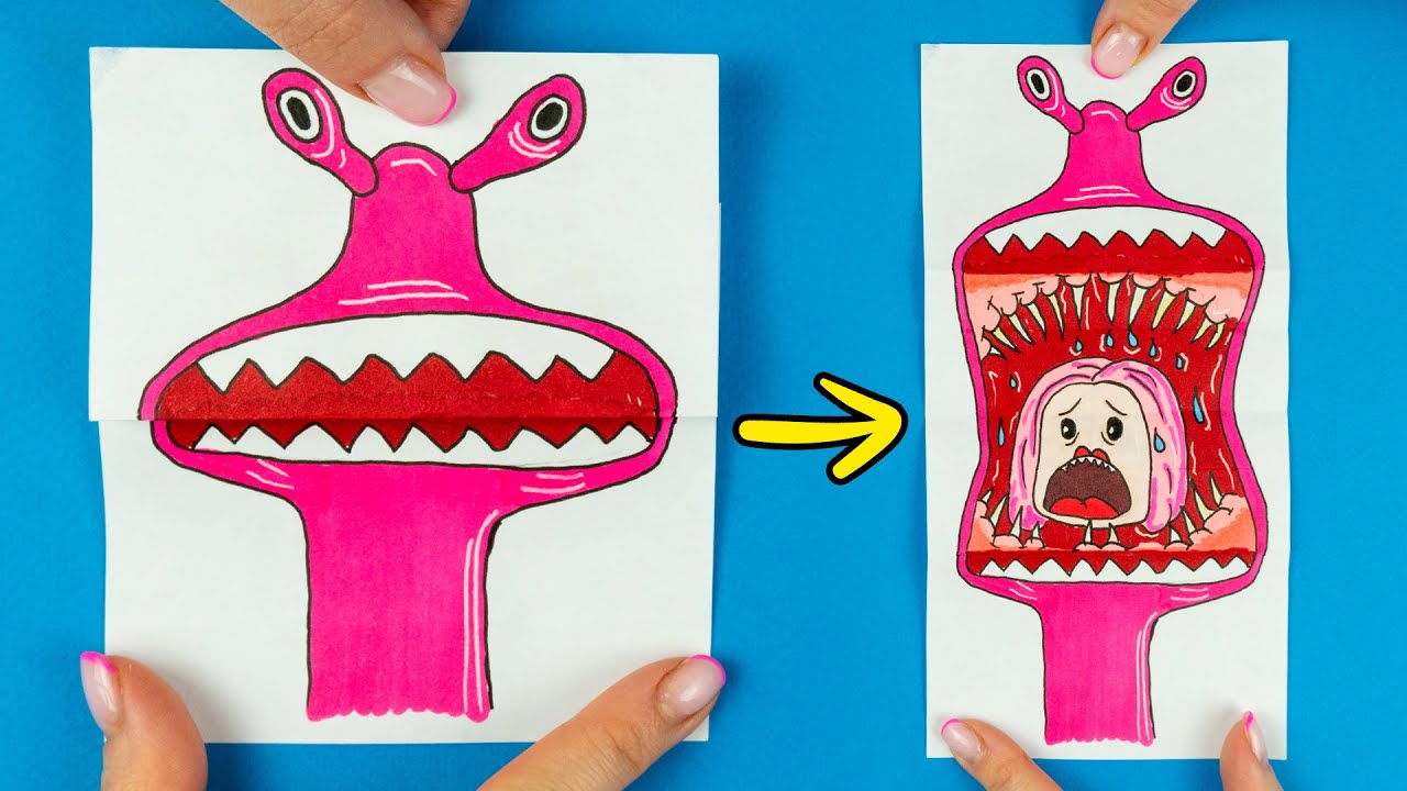 How to draw PINK RAINBOW FRIENDS Transformation ARTS & PAPER CRAFTS ...