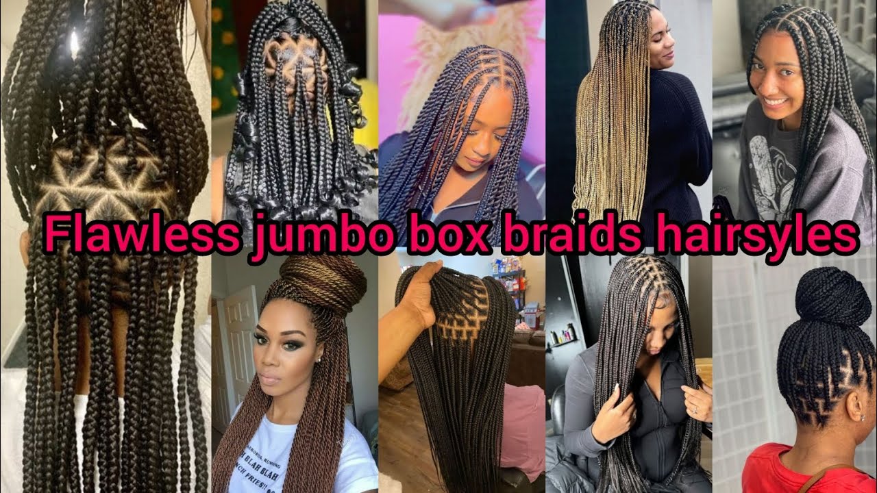 Flawless knotless box braids hairsyles for black women|Jumbo box braids ...