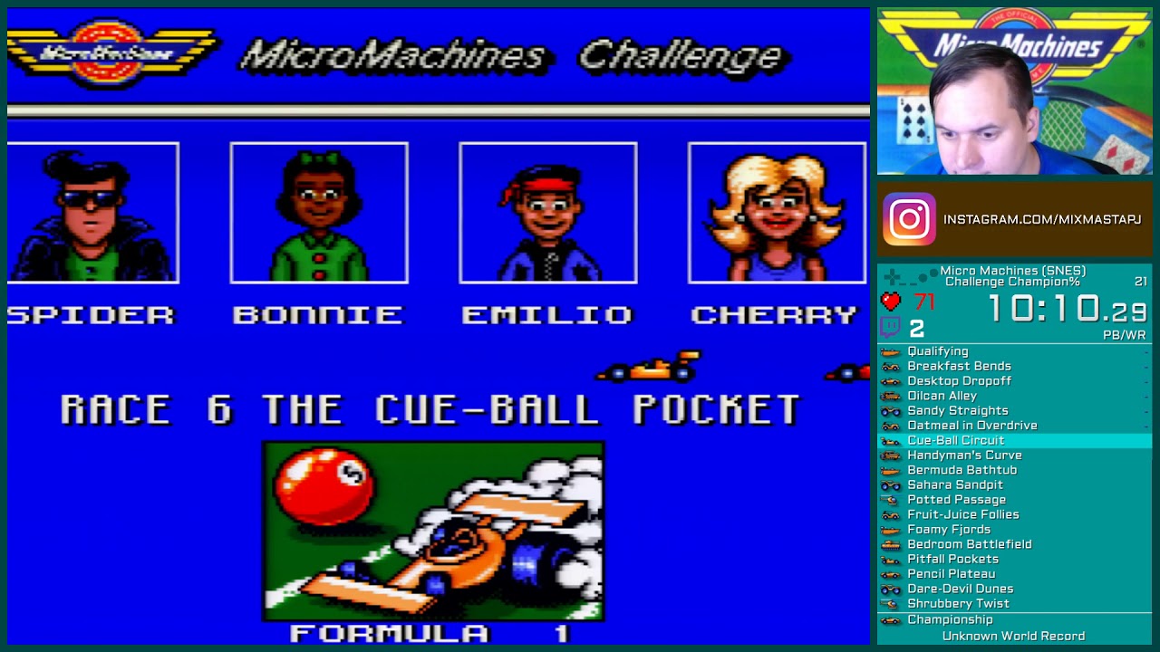 Micro Machines (SNES) - Challenge Champion% - World Record 1:08:39.63 ...