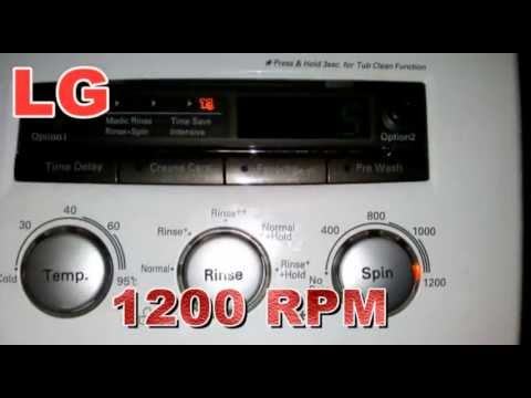 LG spin 1200 rpm - YouTube