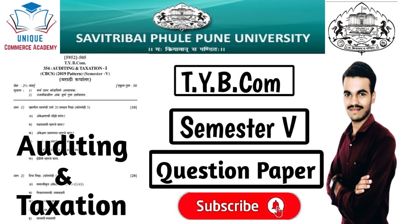 T.Y.B Com | tybcom | Auditing and taxation | previous year question ...
