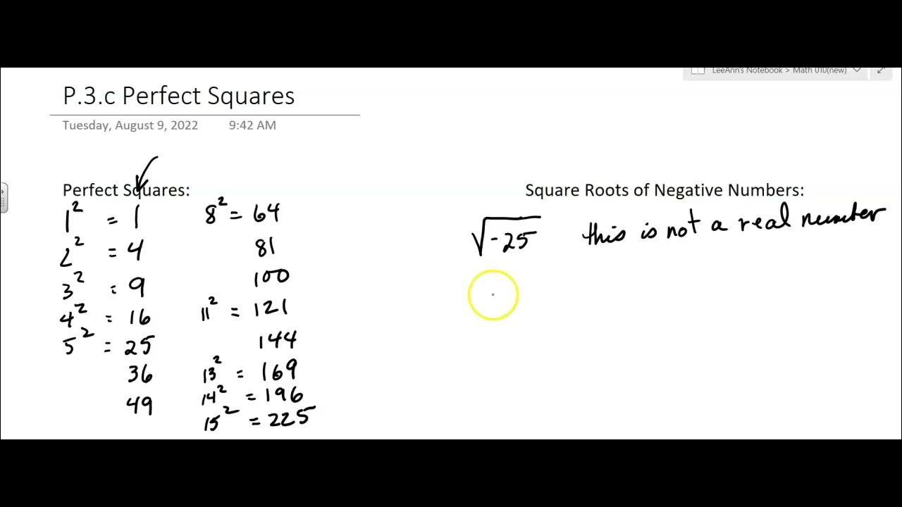 P.3.c Perfect Squares - YouTube