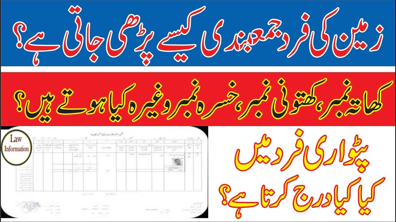 How to Read Land Fard | Patwari Manual Fard main Kia Darj karta hy ...